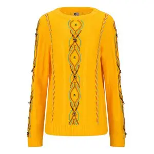 BOUTIQUE KAOTIQUE Knitted Yellow Sweated With Embroidered Bugs