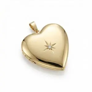 MELT'M JEWELRY Personalized North Star Heart Locket Necklace In Filled - Gold