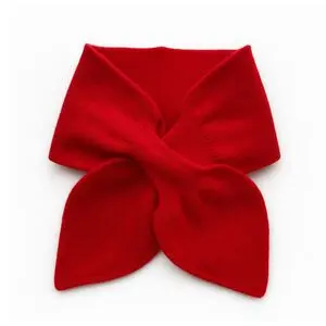 MY LITTLE NATURE Pure Cashmere Scarf Color Bow Tie Neck Warmer - Red