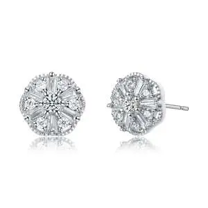 GENEVIVE Rachel Glauber Cubic Zirconia Stud Earrings - White