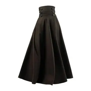 NIKKA PLACE Long Wool Winter Skirt With Pockets - Brown