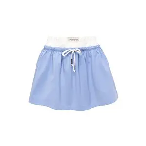 MANDRAGORA Cotton Skirt With Contrasting Fabrics – Goia - Blue