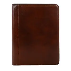 TIME RESISTANCE Full-grain Leather Document Folder Organizer - Brown