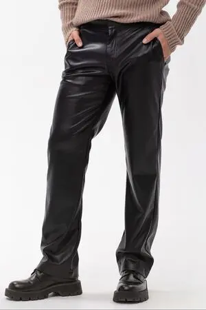 MAISON BOGOMIL Straight Faux Leather Pants - Black