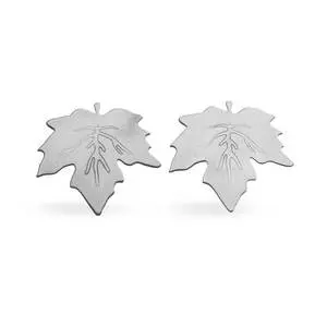 SILVER MOON Maple Leaf Sterling Earrings - Silver
