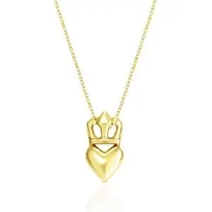 UNALOE Vermeil Crown And Heart Pendant Necklace - Gold
