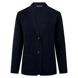 PAUL JAMES KNITWEAR Midweight Cotton Knitted Blazer - Blue