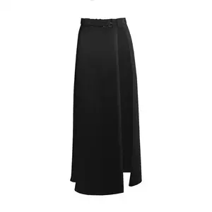 VESTIAIRE D'UN OISEAU LIBRE Slit Midi Skirt - Black