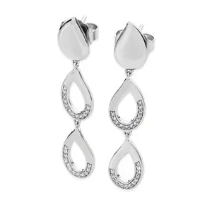 LUCY QUARTERMAINE Melting Diamond Drop Earrings - Silver