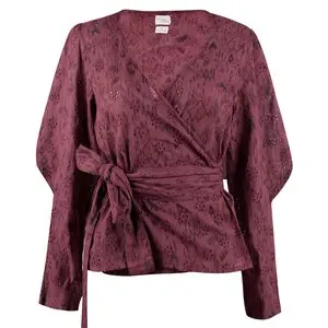 EM & SHI Berry Wrap Top - Red