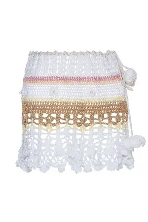 ANDREEVA Vanilla Multicolor Handmade Crochet Skirt - Yellow