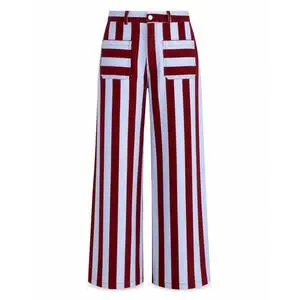 Mind Traveler Valeria Striped Mid-rise Trousers - Purple