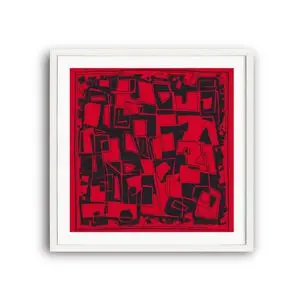 RICHARD ALLAN LONDON Grey / Black / Red Red Hepworth Art Print - Grey/black/red