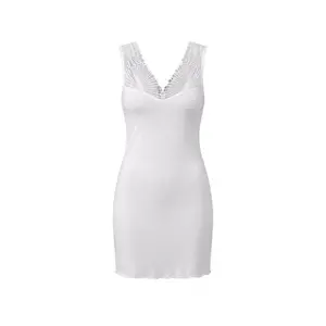 OH!ZUZA NIGHT&DAY Amelia Viscose Mini Nightdress Lace Wide Straps Ivory - White