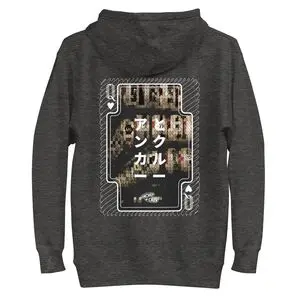 ANCHOR & CREW Heather One Japan Gurafiku Cotton Blend Hoodie - Black