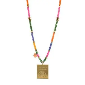 EBRU JEWELRY Protected Spirit Rainbow Necklace Multicolor - Gold