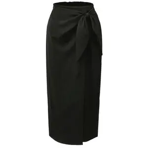 SMART AND JOY Wrap Skirt Tied On Side - Black