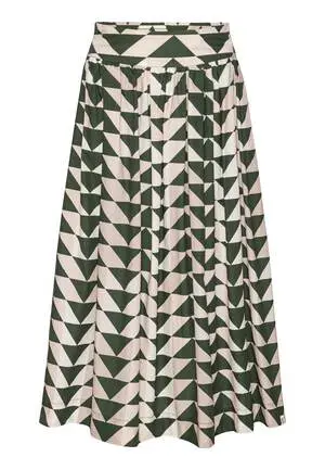GROBUND Mette Skirt Long In Quilt Pattern