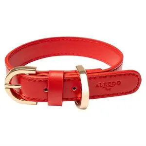 ALECOO Classy Dog Collar Gold - Red