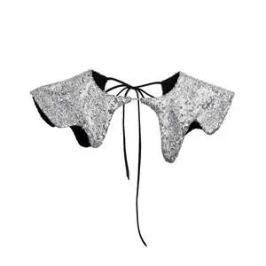 LAURA DAILI Grey / Black Shimmering Sequin Collar