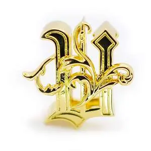 NUGGETS & KARATS Plated Letter V Gothic Charm - Gold