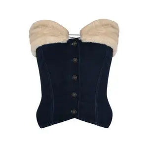 OW Desi Denim Corset Top - Blue