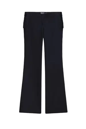 NOCTURNE Side-tie Low-rise Slim Fit Trousers - Black