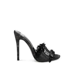 RAG & CO Claudia Distressed Denim Stiletto Sandals In By