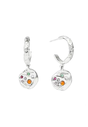 LAVANI JEWELS Sadie Coin Hoops - Silver