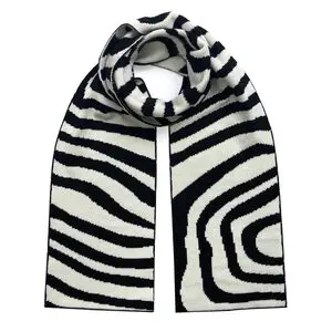 INGMARSON Black / White Organic Stripes Wool & Cashmere Scarf - Black/white