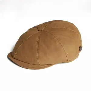 DASMARCA HATS Josh Camel Italian Waterproof Newsboy Bakerboy Cap - Brown
