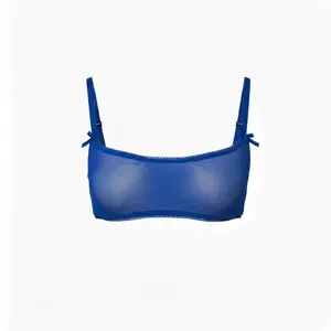 THE COOLGIRL NYC Jane Soft Bra In Mesh - Blue