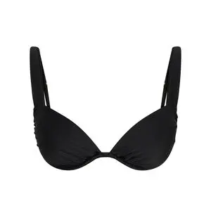 AJA SWIMLINE Calypso Ruched Bikini Bra Top - Black