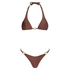 ACUARELA BRAND Capri Halter Bikini Halter Cappuccino - Brown