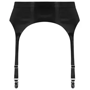 ELISSA POPPY Latex Suspender - Black