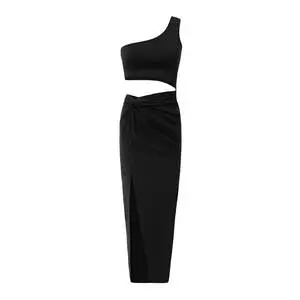 OW Isabella One Shoulder Cut Out Midi Dress