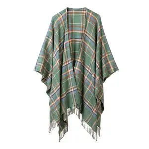 ARAMINTA CAMPBELL Highlands At Dawn Lambswool Serape - Green