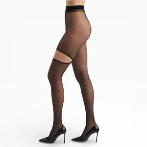 HIGH HEEL JUNGLE BY KATHRYN EISMAN Enigma Cut Out Tights - Black