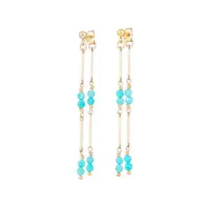 INARI JEWELLERY Bamboo Vine Earrings Amazonite - Green