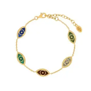 KARMA AND LUCK Harmonious Guardian Evil Eye Multi-stone Bracelet