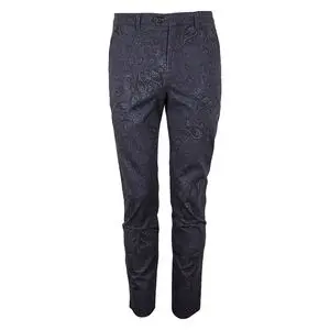 LORDS OF HARLECH Paisley Print Stretch Chinos - Black