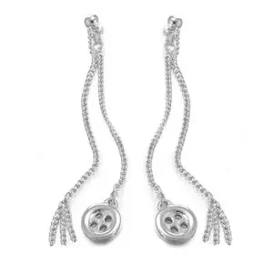 LUCY QUARTERMAINE Button Interchangeable Earrings - Silver