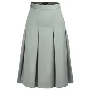 SMART AND JOY Flared Pleats Skirt - Grey