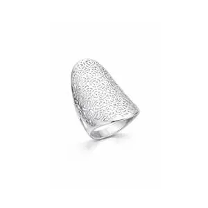 GOLD & HONEY Longline Floral Ring - Silver
