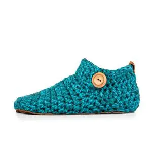 KINGDOM OF WOW Hand-crocheted Wool Ankle Boot Slippers
