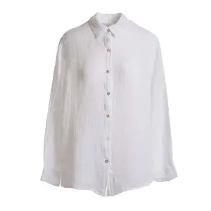 Haris Cotton Linen Gauze Shirt - White