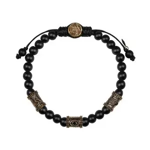 KARMA AND LUCK Highest Frequency Triple Protection Matte Onyx Bracelet