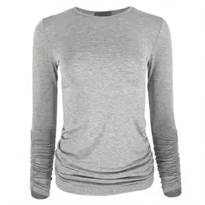 OFF GRID Anapai Marl Bamboo Sleeved Top - Grey