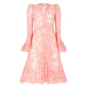LISA THE LABEL Magnolia Lace Dress With Silk Slip Lining - Pink