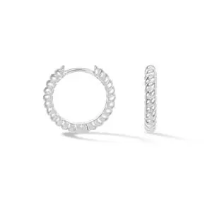 DOWER & HALL Twist Huggie Hoops - Silver